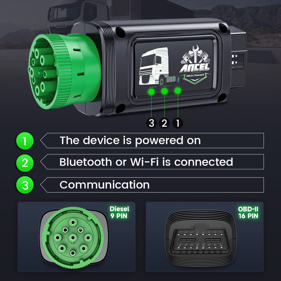 Bluetooth Heavy Duty Truck Diagnostic Scanner Idle Speed Limit ...