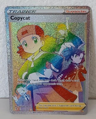 Pokémon Trainer Copycat Rainbow 222/203 Evolving Skies Rare Pack Fresh ...