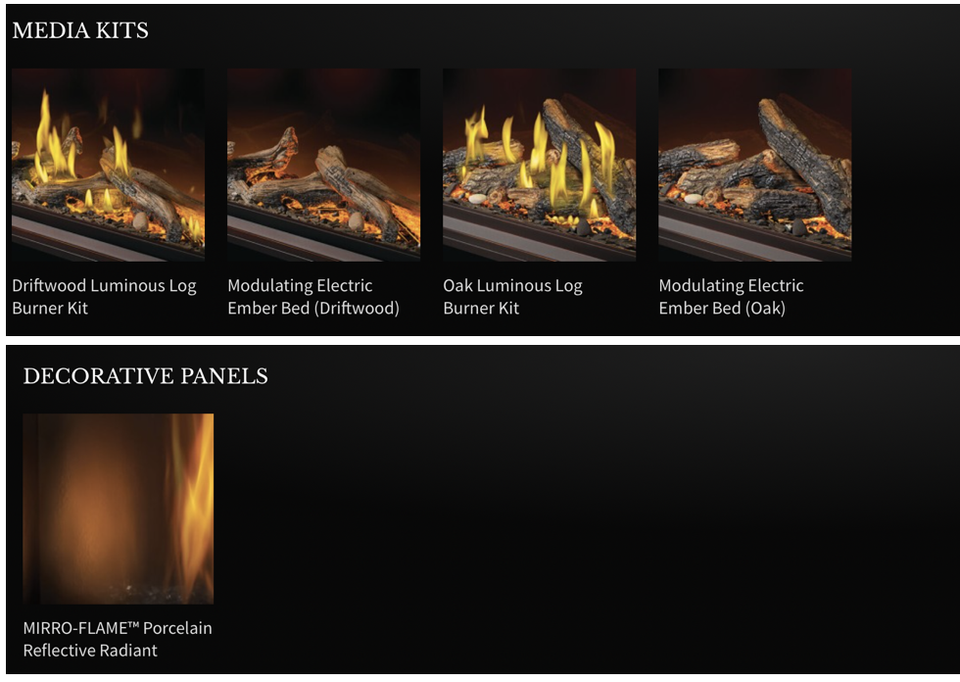 Napoleon Tall Linear Vector 62" SeeThru Fireplace, w/ Luminous Logs NG ...