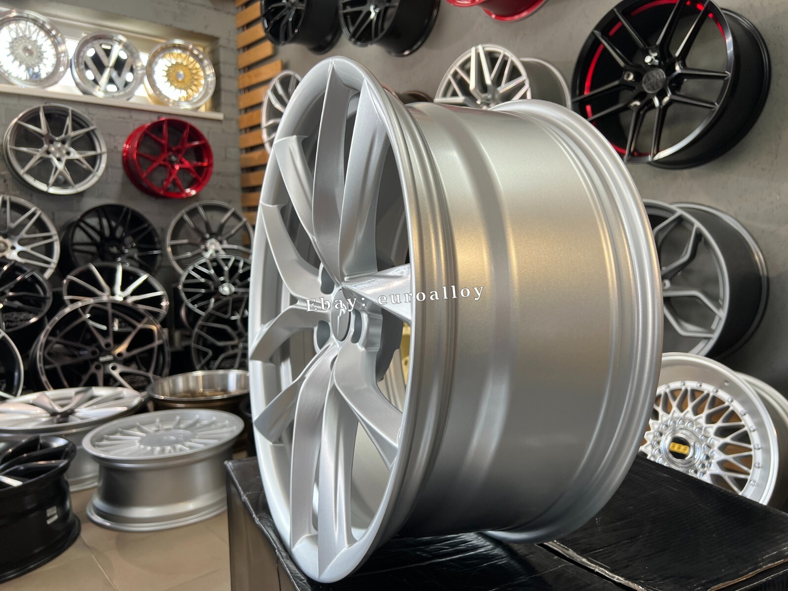 4X New 19 inch 5x114.3 8.5J ET35 SILVER Aero wheels for TESLA MODEL 3 Y ...