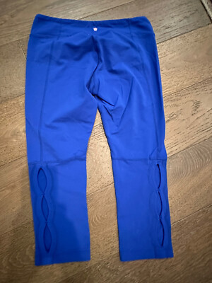 Kira Grace yoga leggings blue with cut outs size medium | eBay
