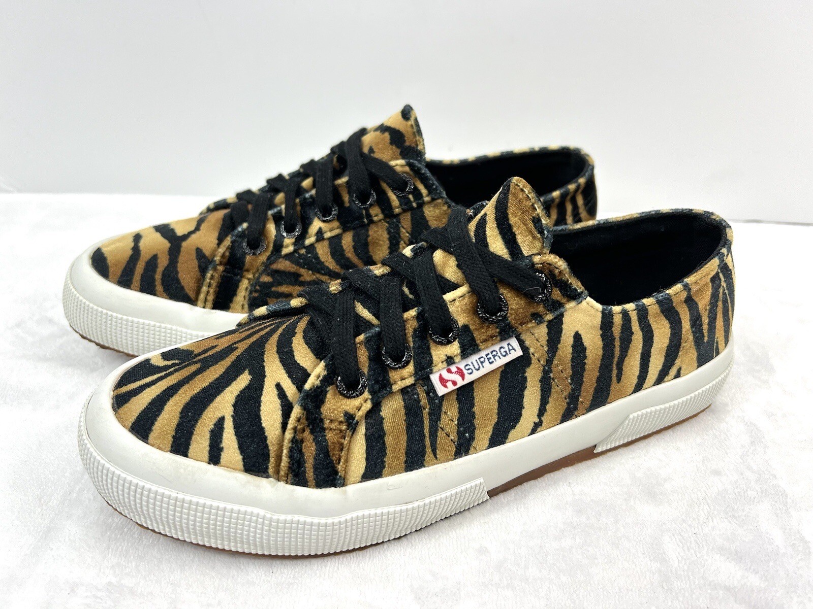 Superga Velvet Cognac Zebra Animal Print Causal Sneak… - Gem