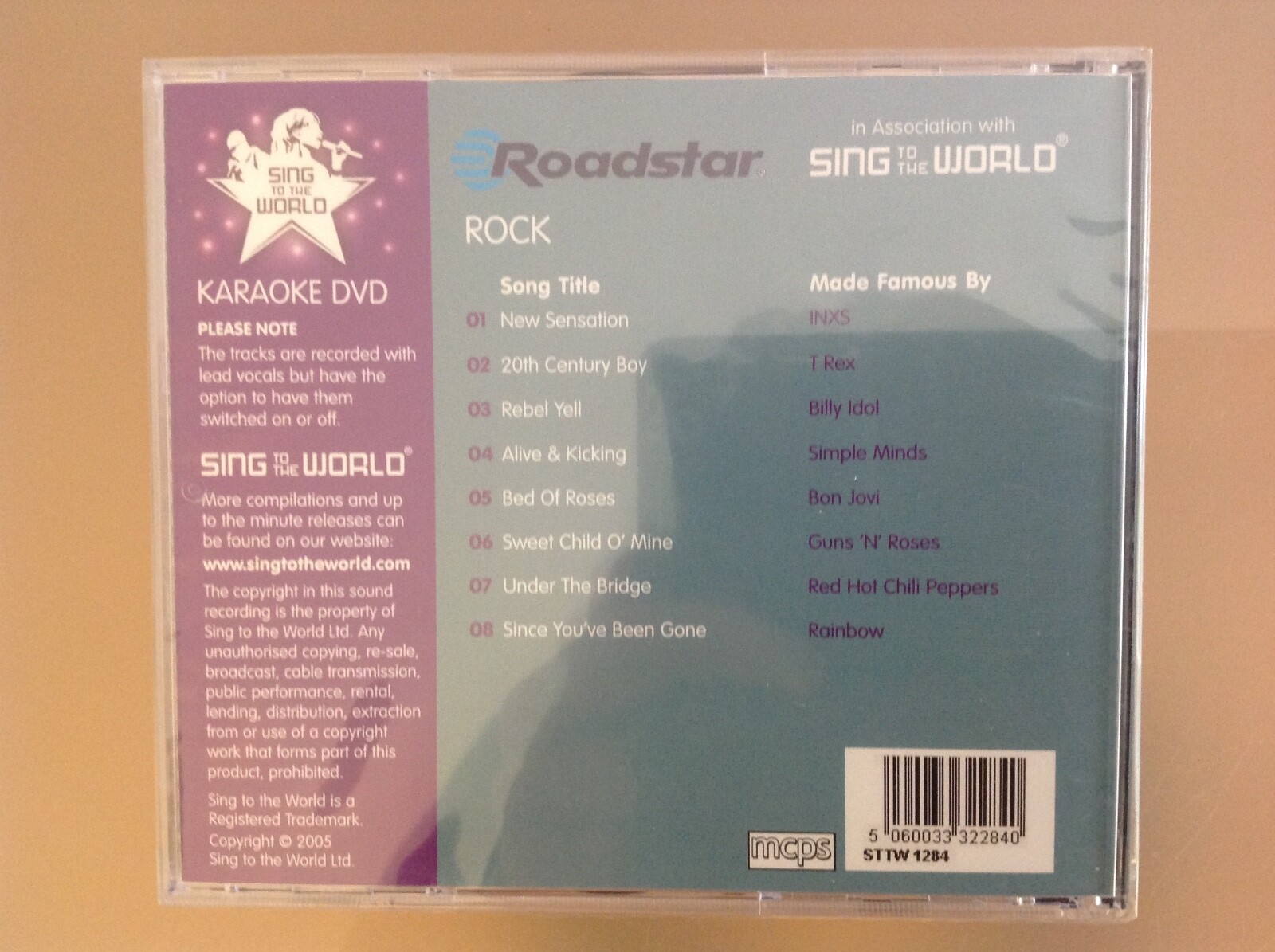 ROADSTAR - SING TO THE WORLD KARAOKE DVD Video - ROCK - BRAND NEW AND ...