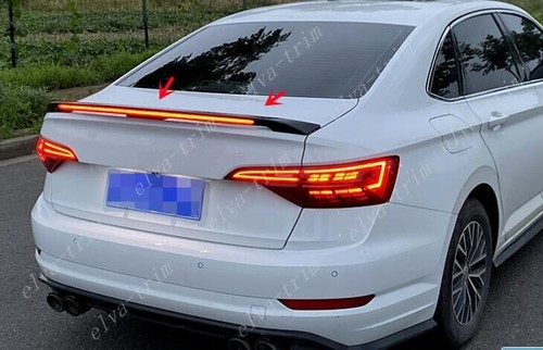 fits For 2019-2021 VW Jetta MK7 Black Rear Tail Spoiler Wing Lip w/ LED ...