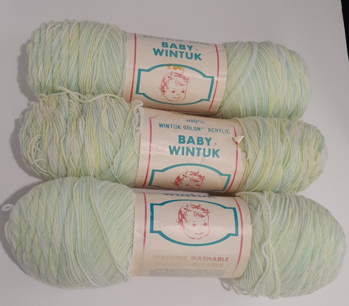 Wintuk Baby Yarn #8 Ombre White Yellow Green Dupont Acrylic Lot of 3 ...