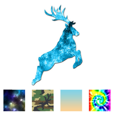Stag Deer Doe Jumping - Vinyl Decal Sticker - Multiple Patterns & Size ...