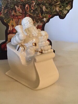 Lenox Porcelain Figurine Santa on Sleigh Ringing Bell 24K Gold Trim | eBay
