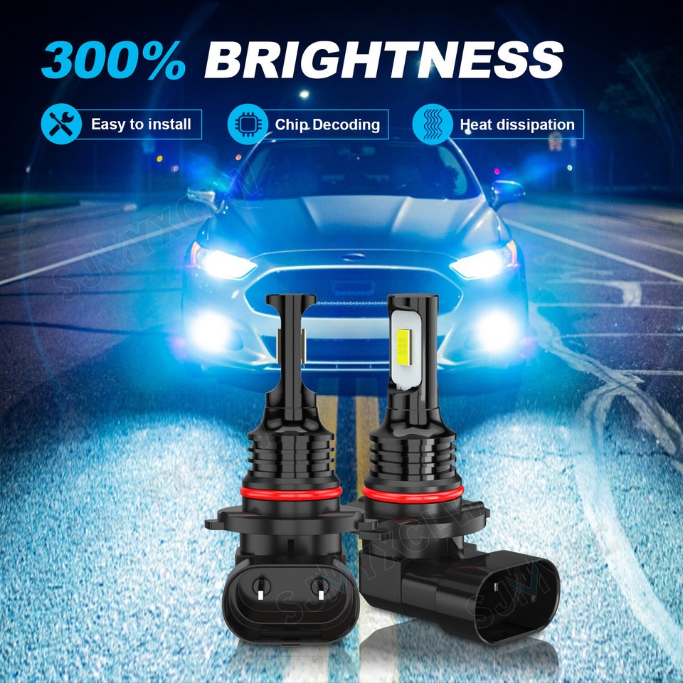 Combo 8000K Ice Blue 9005+H11 LED Headlight Bulbs High&Low Beam Kit ...