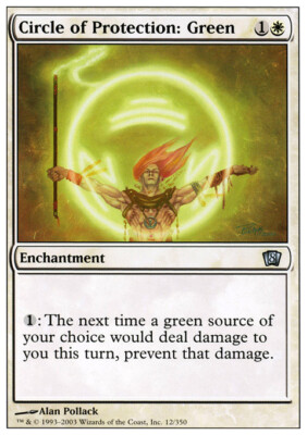 MTG: Circle of Protection: Green [Moderately Played] 8th Edition Magic ...