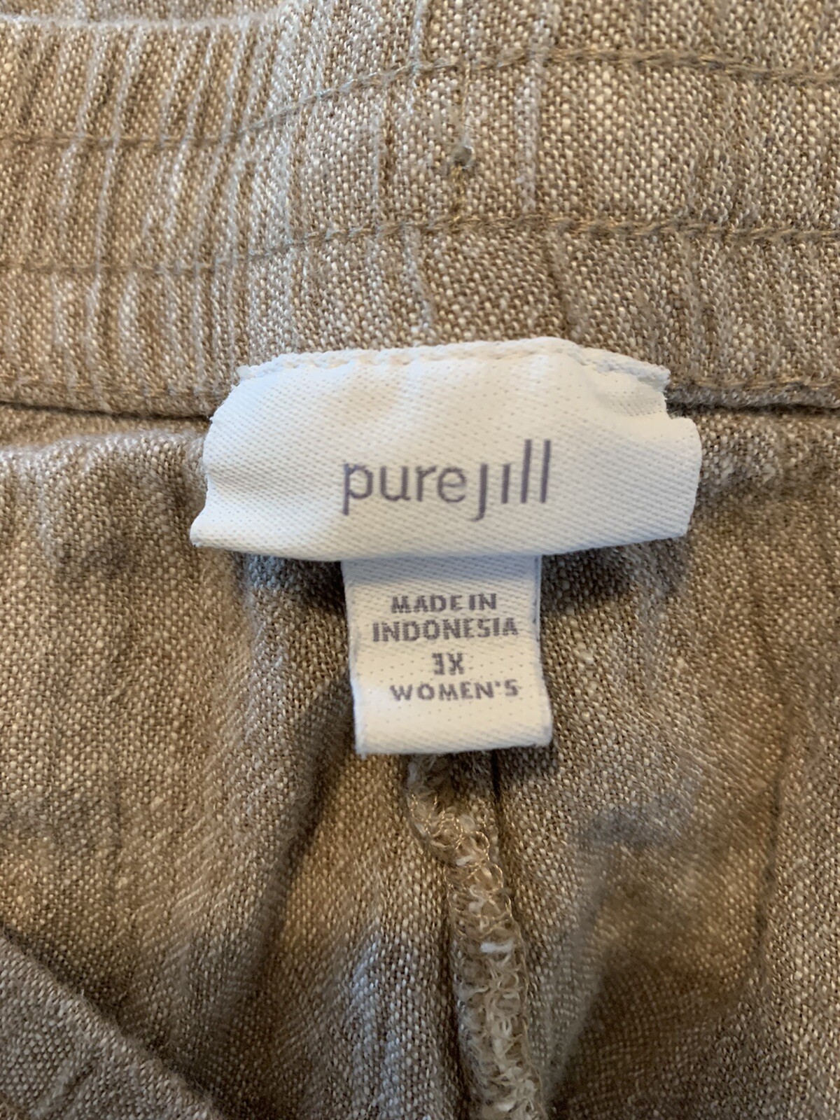 Pure Jill Linen Tan Crinkle Wide Leg Drawstring Pocke… - Gem