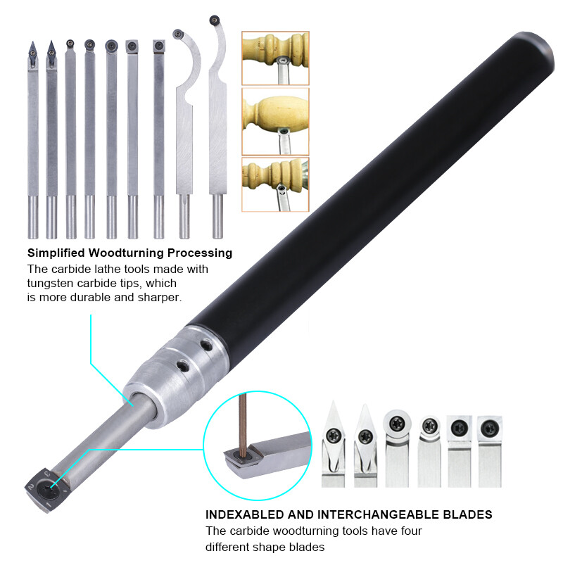 Carbide Cutters for Wood Lathe Turning Hand Tools Rougher Finisher ...