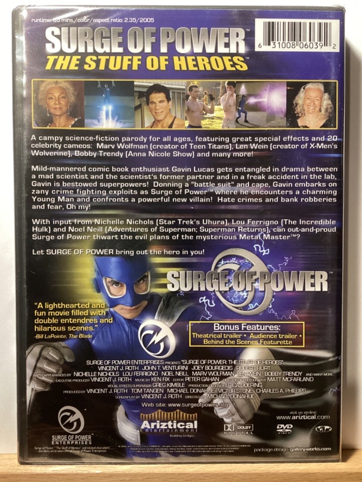 Surge of Power: The Stuff of Heroes (DVD, 2006) Lou Ferrigno - Vincent ...
