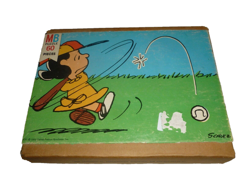 1952 Milton Bradley Peanuts Puzzle Lucy Baseball 60 Pieces MB | eBay
