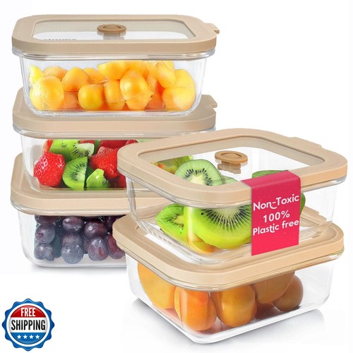Non-Toxic 2.6 Cup Glass Food Storage Containers with Lids - Soup ...