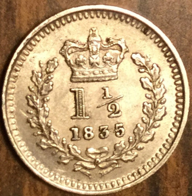1835 UK GB GREAT BRITAIN SILVER 1 1/2 PENCE COIN | eBay