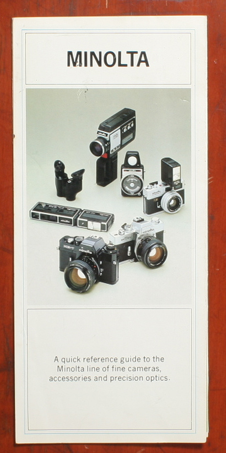 MINOLTA CAMERA EQUIPMENT SALES BROCHURE, FOLD-OUT, 9 PANELS, UNDATED ...
