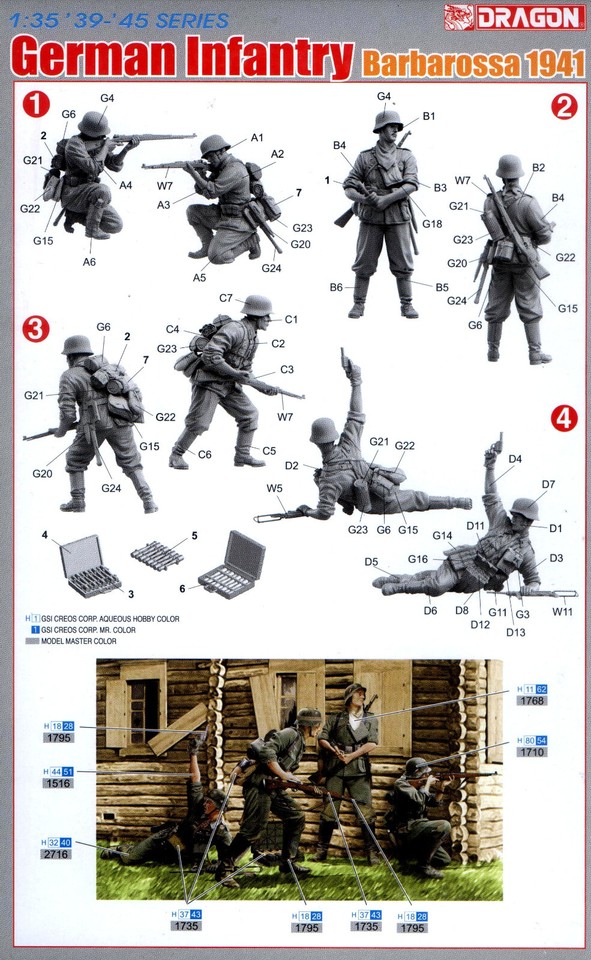 Dragon 1/35 6580 WWII German Infantry (Barbarossa 1941) (4 Figures) | eBay