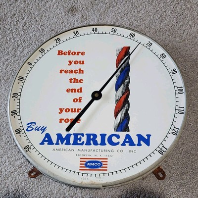 Vintage AMCO BUY AMERICAN ROPE Thermometer AMERICA MANUFACTURING CO ...