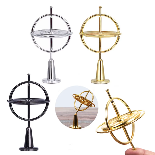 Metal Gyroscope Toy Self-Balancing Fidget Anti Gravity Spinning Stress ...