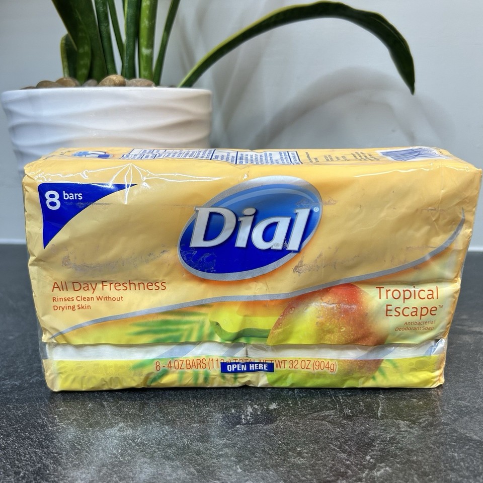 Dial Tropical Escape Bar Soap Antibacterial Deodorant 4 Oz Bar 8 Pk ...