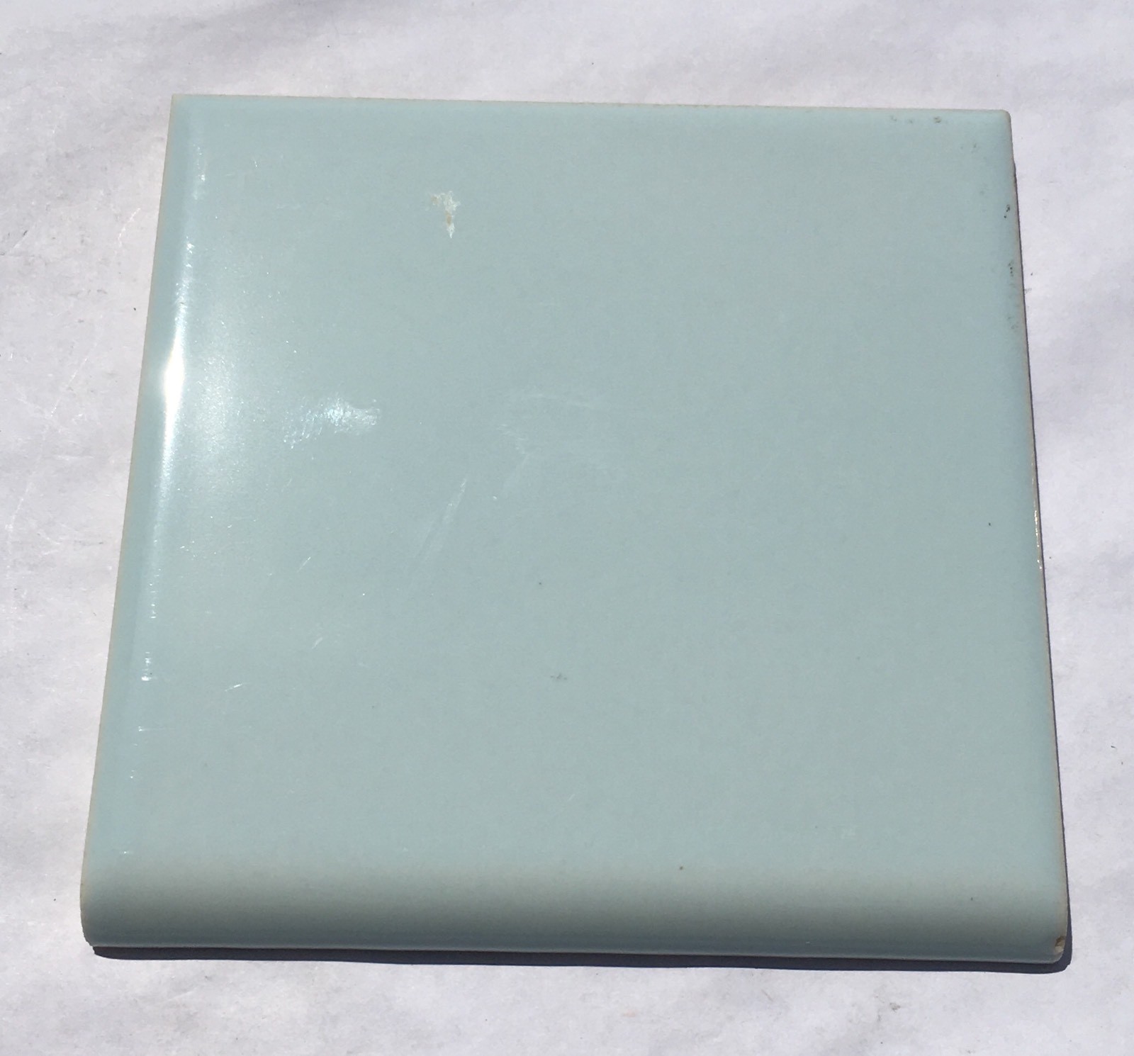 Dresden Blue 4x4 Vintage Ceramic Bullnose Tile 'National Tile' -1 Piece ...