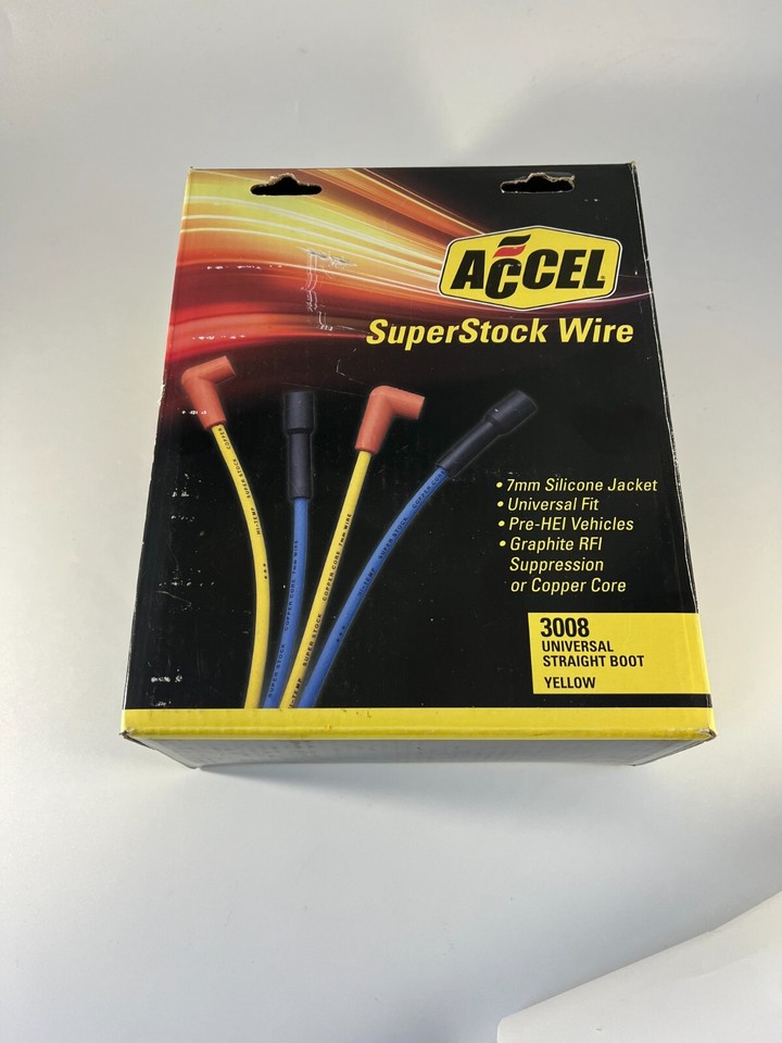 ACCEL SUPERSTOCK WIRE UNIVERSAL STRAIGHT BOOT YELLOW- 3008 | eBay