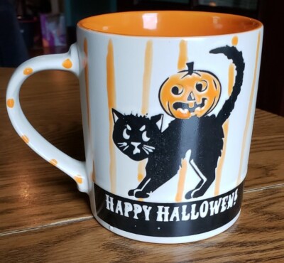 Spectrum Designz HAPPY HALLOWEEN Black Cat and Pumpkin Ceramic Mug ...
