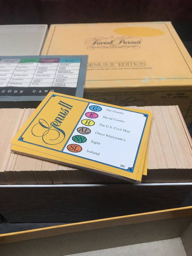 1984 Trivial Pursuit Genus II (2) Edition Trivia Subsidiary Cards ...