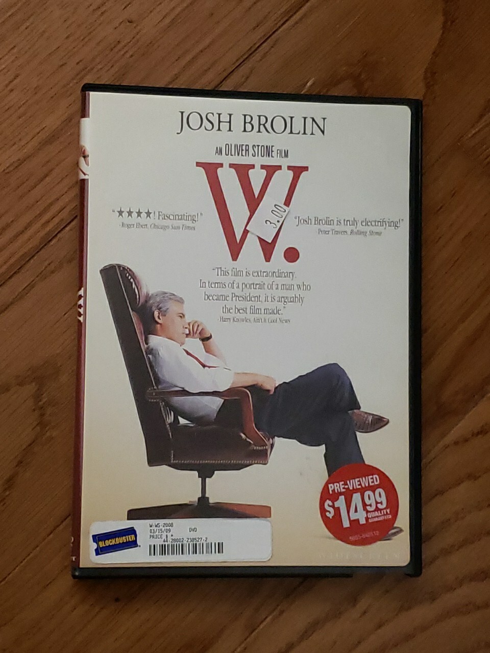 W Movie By Oliver Stone Josh Brolin DVD George Bush Story Excellent ...