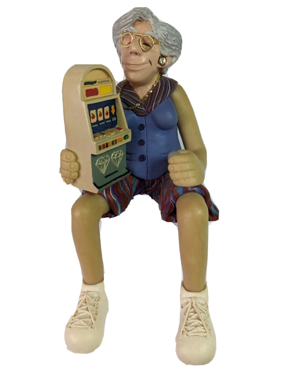 D Manning Gambling Grandma Figurine Shelf Sitter Casino Slot Machine ...