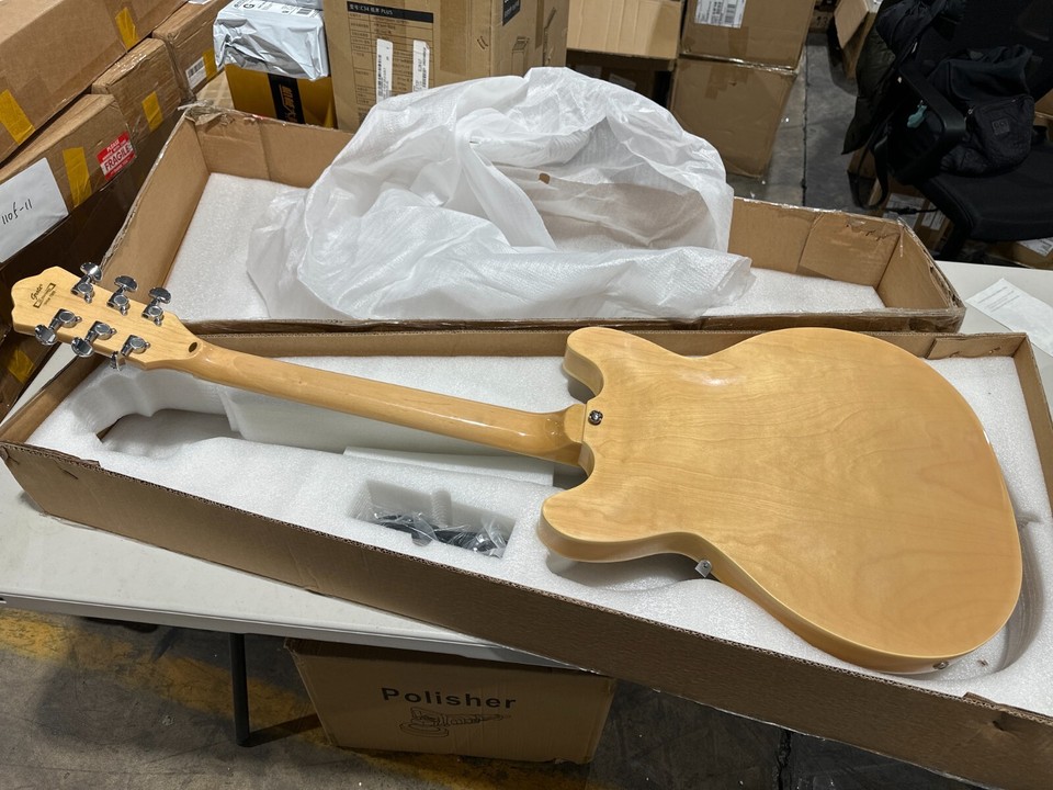 Natural Wood Finish 335 Electric Guitar – Semi-Hollow, F-Holes, RT ...