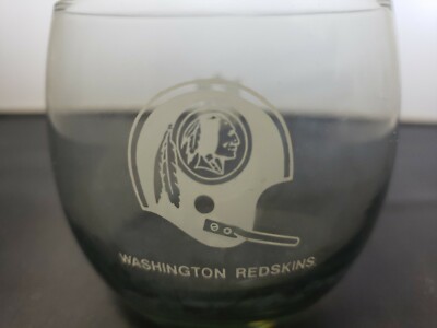 Vtg NFL Washington Redskins Round Smoke Glasses Low-ball Roly-poly ...