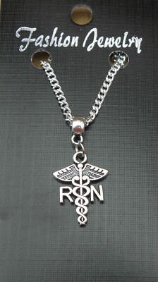 Registered Nurse RN Pendant Necklace 18" or 24" Inch Fine Chain ...