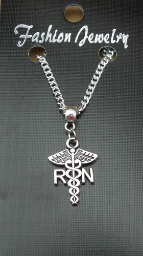 Registered Nurse RN Pendant Necklace 18" or 24" Inch Fine Chain ...