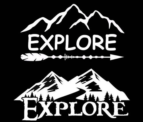 Explore Decal - Two 7" White Vinyl Decals Car Truck Windows Camper RV ...