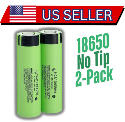 2 Pack 3.7 Volt 18650 Rechargeable Battery 3500mAh 18650 Flat No Tip Lithium USA | eBay