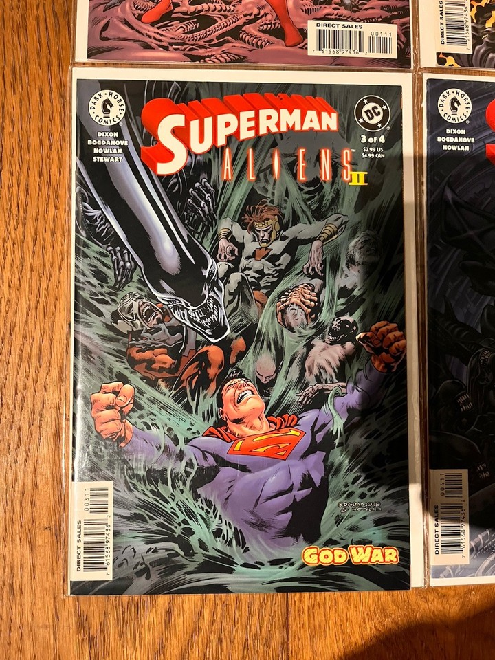 Dark Horse Comics / DC Comics Superman Vs Aliens 2, God War, #1-4, Very ...