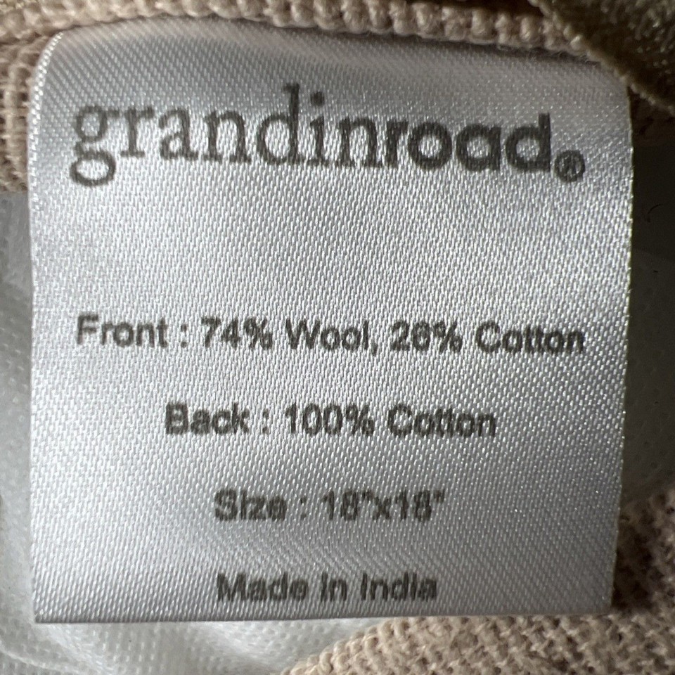 Grandin Road Kilim Wool Blend Square Throw Pillow 18x18 5 Earth Tones ...