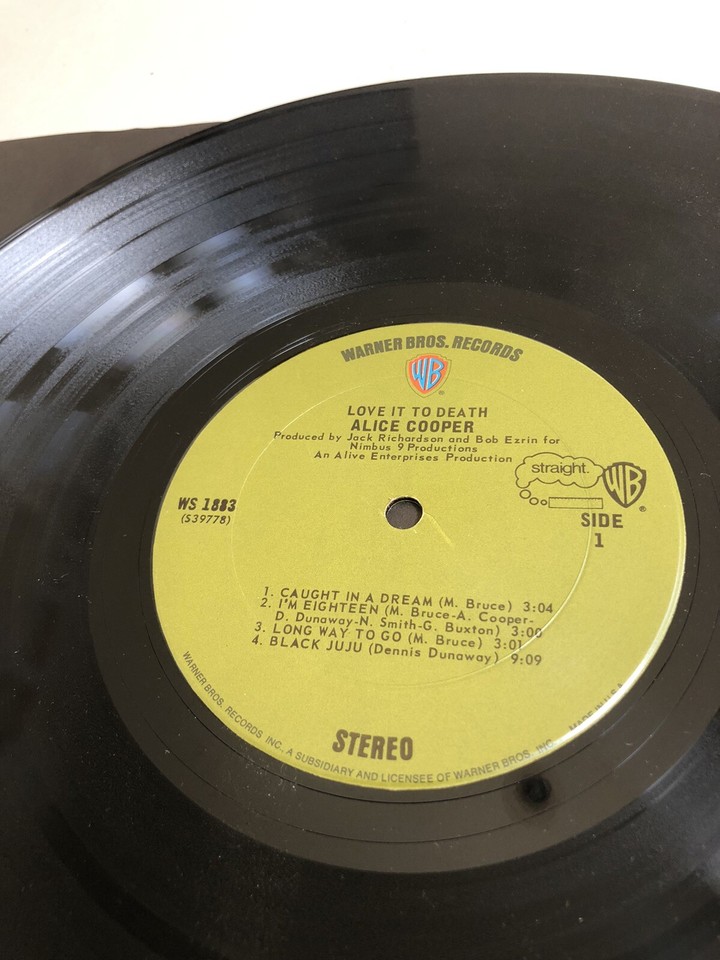 1971 ALICE COOPER Love It To Death Vinyl LP Gatefold Straight WS1881 ...