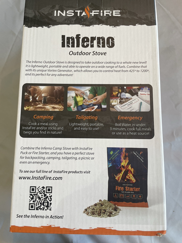 Instafire INFERNO Outdoor Biomass Backpacking/Camping Stove New In Open ...