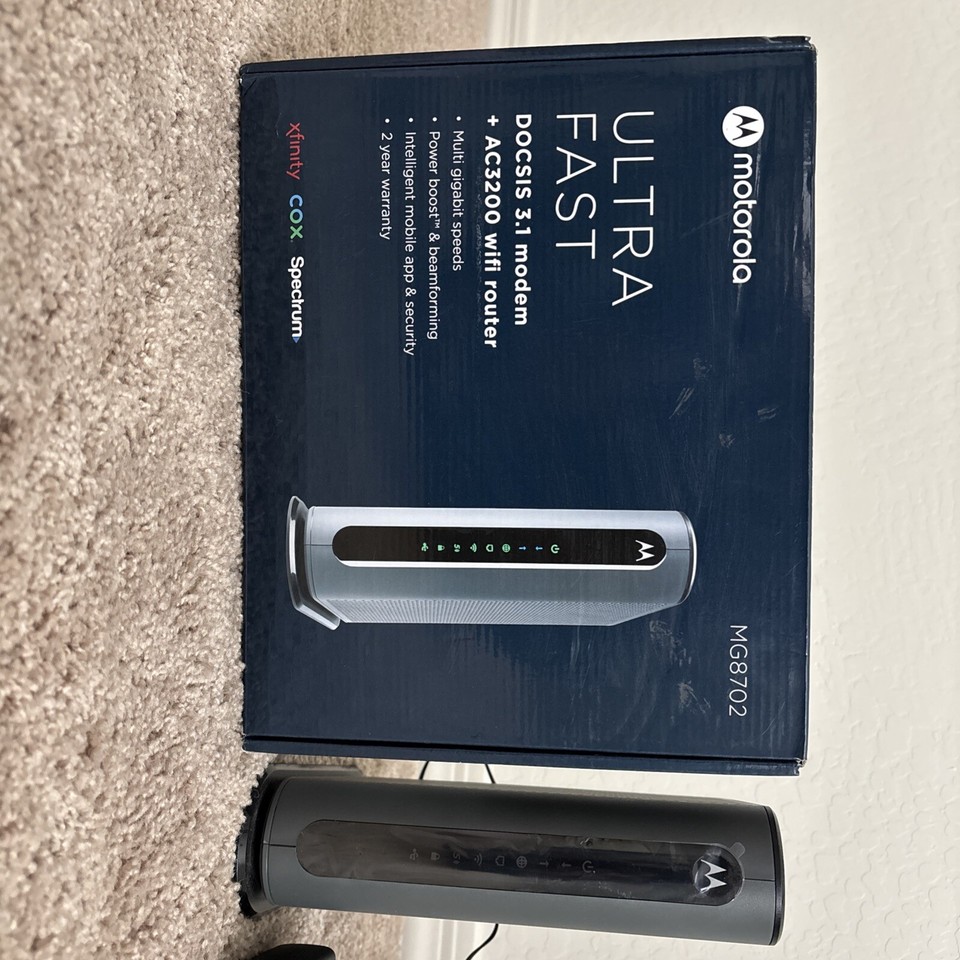 Motorola MG8702 DOCSIS 3.1 Cable Modem + Wi-Fi Router-Black | eBay