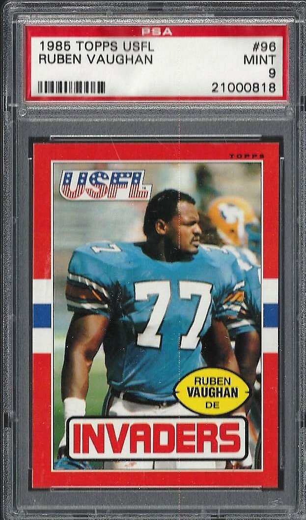 1985 Topps USFL #96 Ruben Vaughan Oakland Invaders PSA 9 MINT 21000818 ...