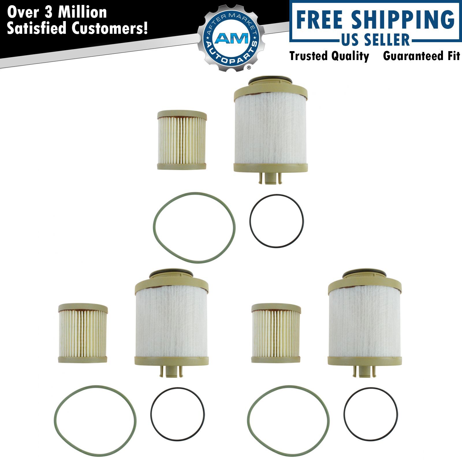 Motorcraft FD4616 Fuel Filter Set of 3 for Super Duty 6.0L Powerstroke ...