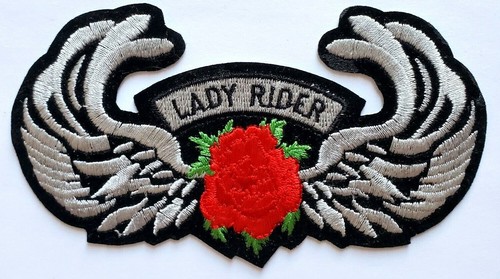 NEW VTG Lady Rider Red Rose and Wings Biker Patch 4.5" Medium | eBay