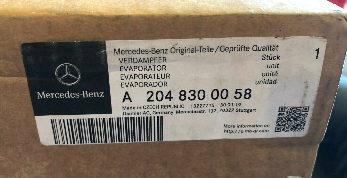 GENUINE OEM MERCEDES BENZ A/C AC EVAPORATOR, PART# 2048300058 | eBay