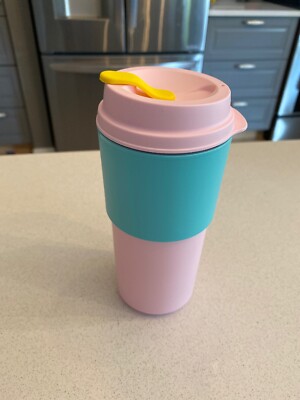 Tupperware Commuter Mug Reusable Coffee Mug 16oz Watermelon Dream Pink ...