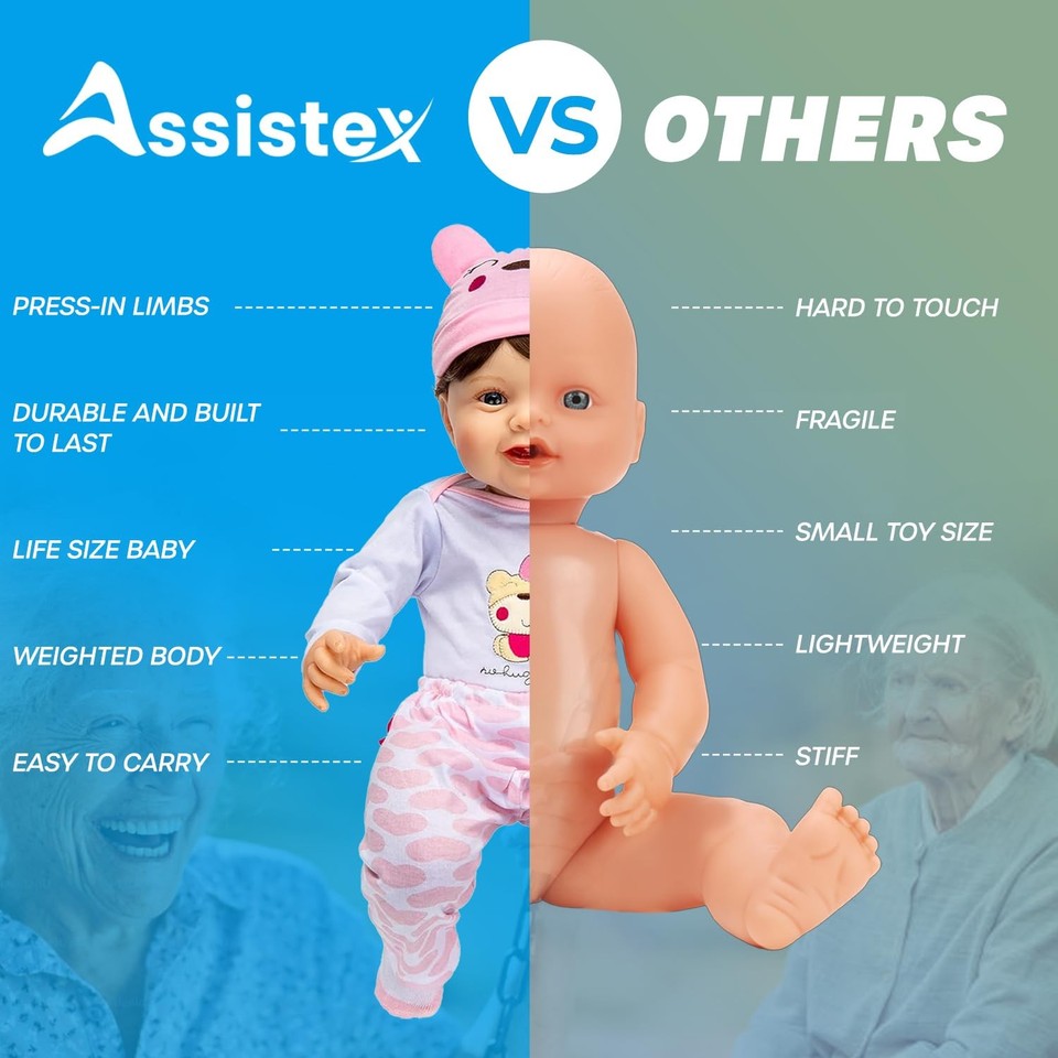 Reborn Baby Doll - 22" Lifelike Therapy Doll for Seniors with Dementia ...