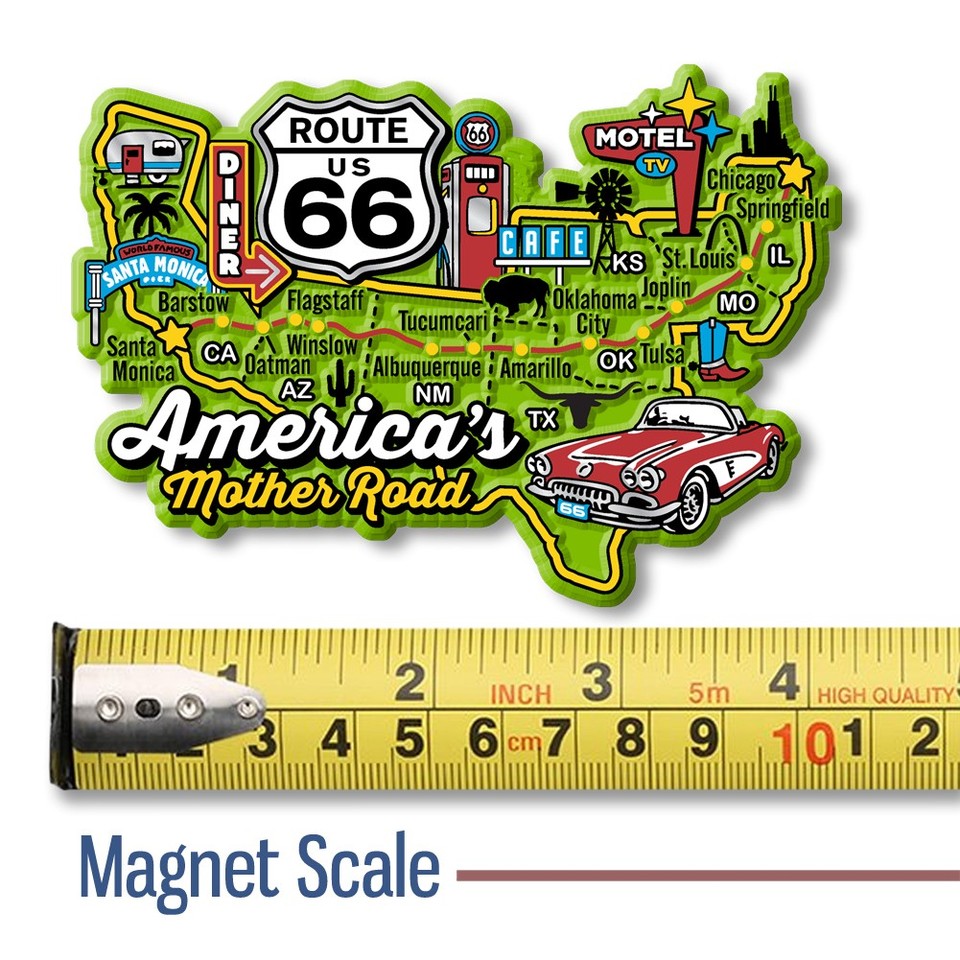 Route 66 America's Mother Road Map Magnet by Classic Magnets | eBay