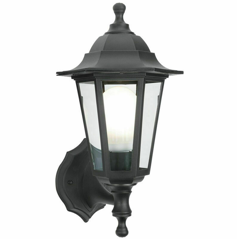 LED Black Rustproof Traditional Coach House Wall Garden Outside Lantern ...