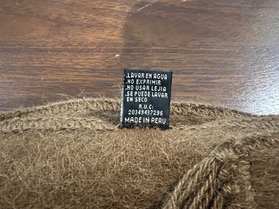 NEW ALPACA WOOL Camargo Long Scarf Brown Fringe 9x70 Peru SUPER SOFT | eBay